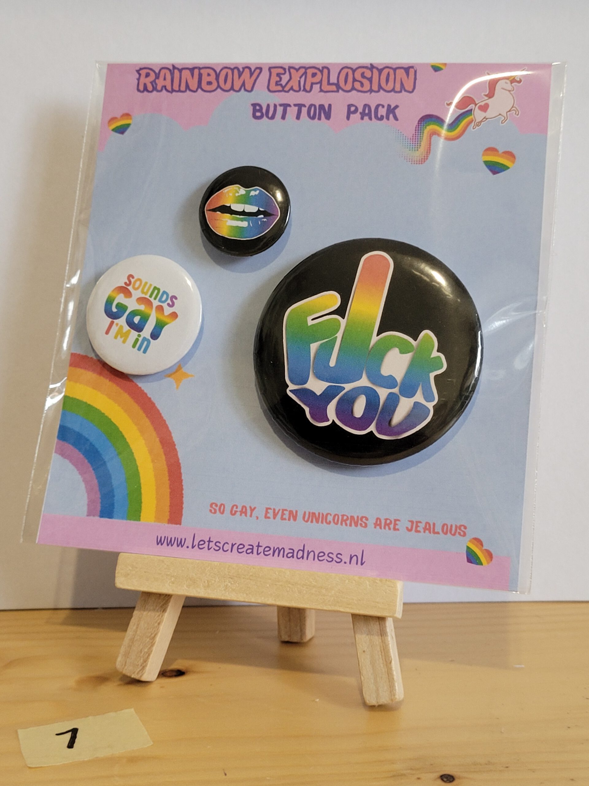 Rainbow explosion rainbow lgbtq button pack – let's create madness